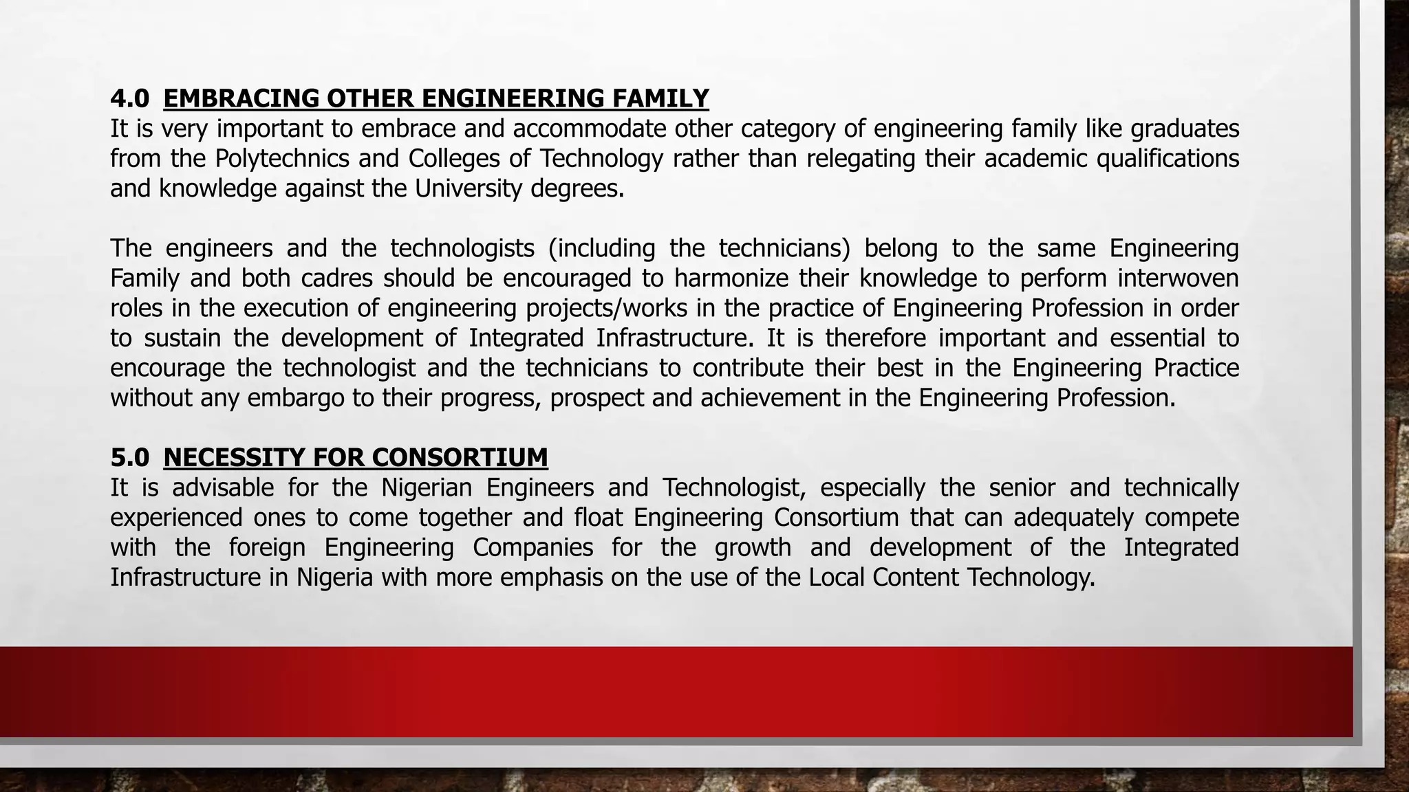 Factors militating Against Integrated Infrastructure development ...
