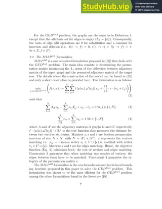 A Local Branching Heuristic For Solving A Graph Edit Distance Problem | PDF