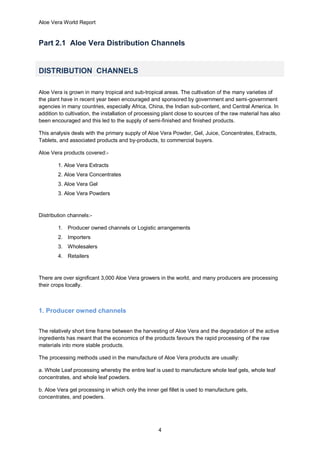 Aloe Vera world report primer | PDF