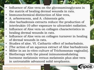 Aloe Vera Processing, Cultivation, Extraction, Formulations & Products ...