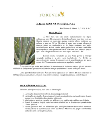 Aloe vera na odontologia | PDF