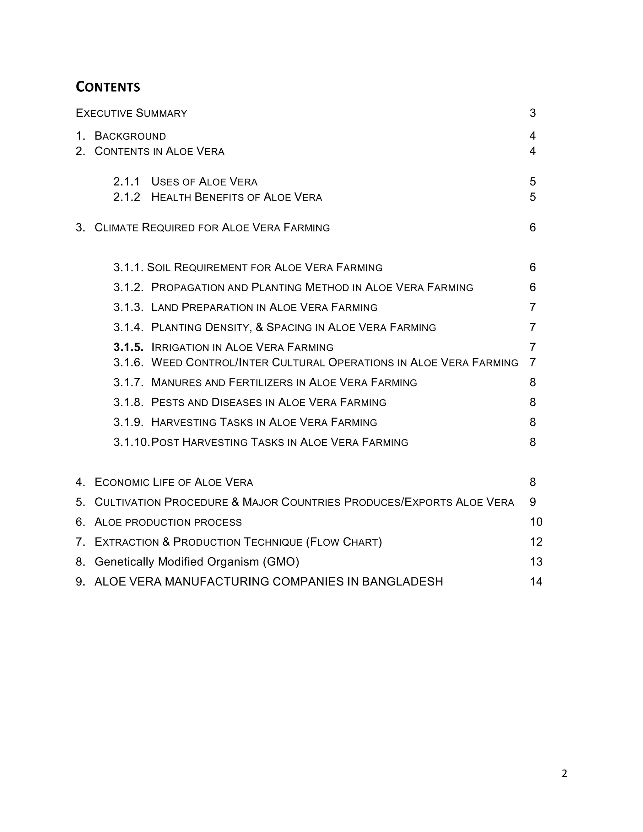 Aloe vera farming (personal research) | PDF