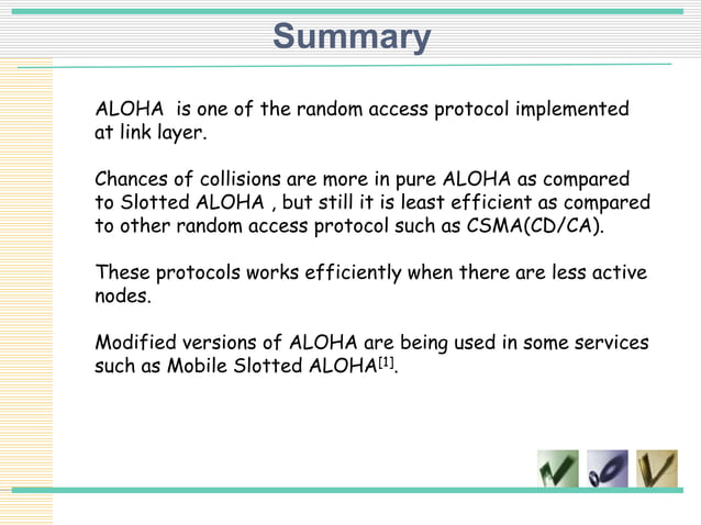 ALOHA Protocol (in detail) | PPTX | Computer Networking | Computing