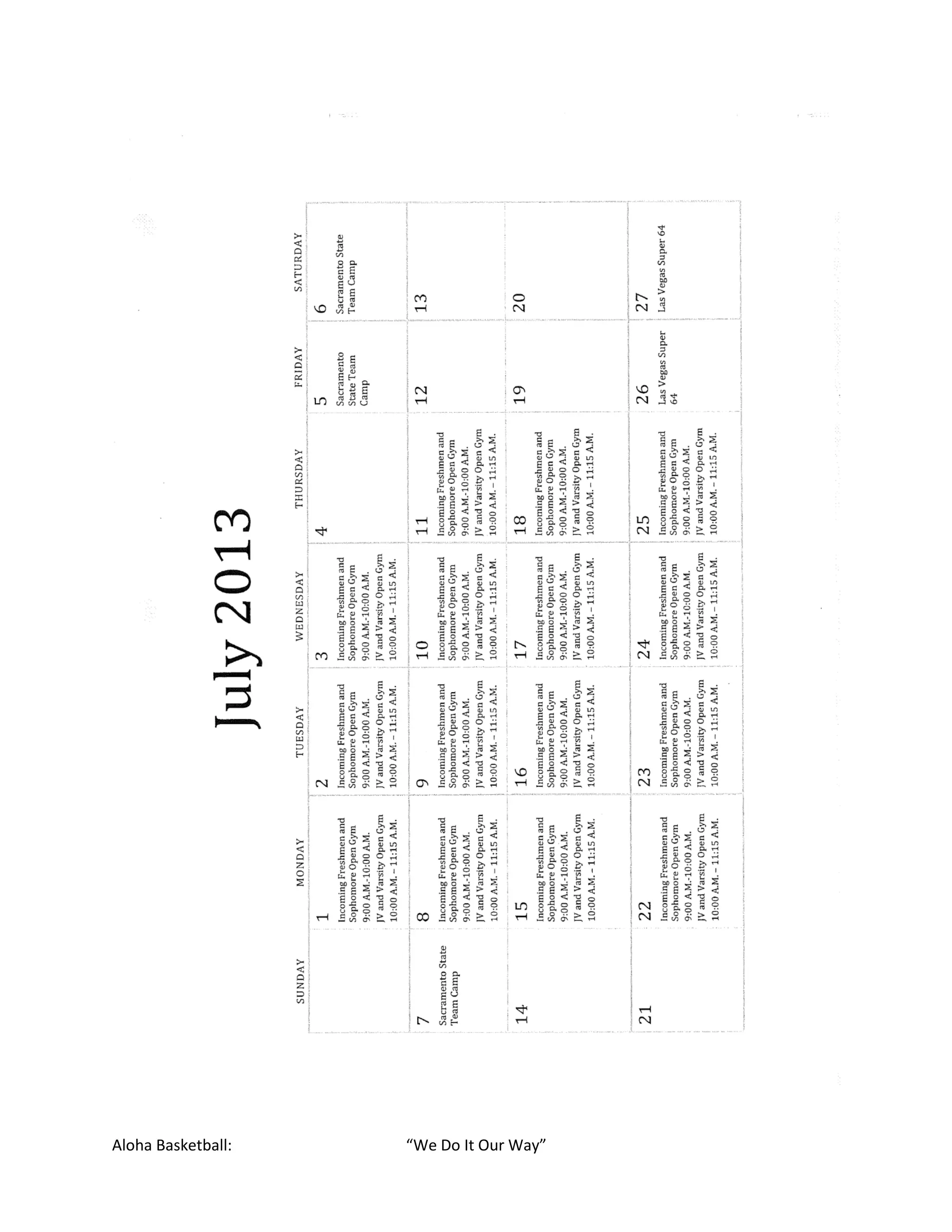 Aloha basketball strategic vision and core values | PDF