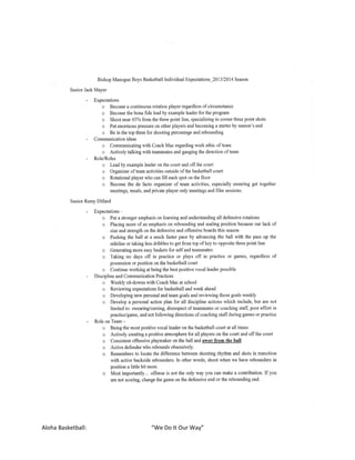 Aloha basketball strategic vision and core values | PDF