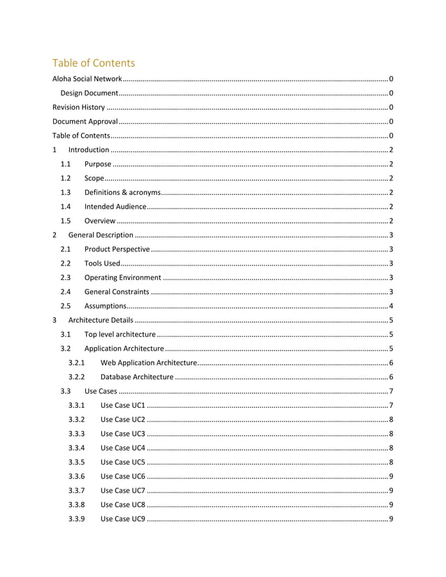 Aloha Social Networking Portal - Design Document | PDF