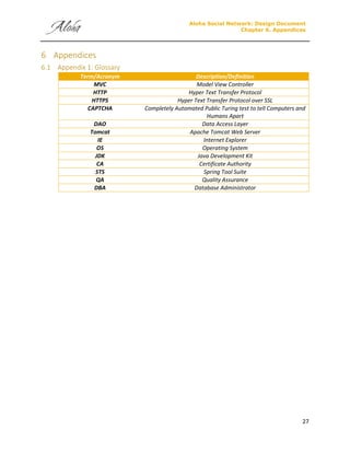 Aloha Social Networking Portal - Design Document | PDF