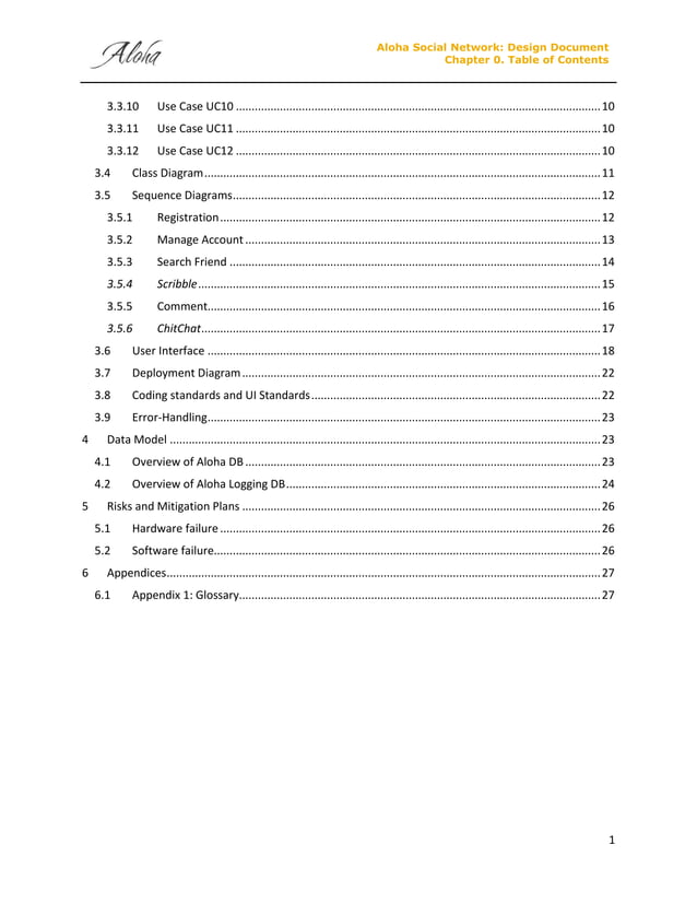 Aloha Social Networking Portal - Design Document | PDF