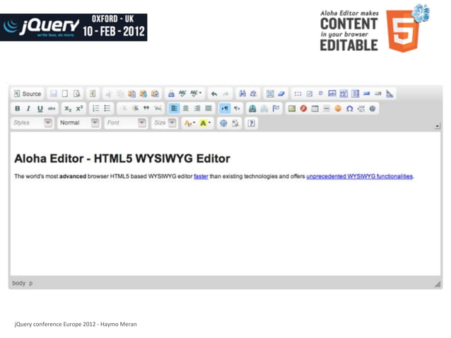 Aloha Editor and Aloha Wikidocs | PPT