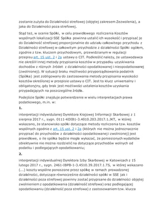 Alokacja kosztów wspólnych do działalności zwolnionej i opodatkowanej ...