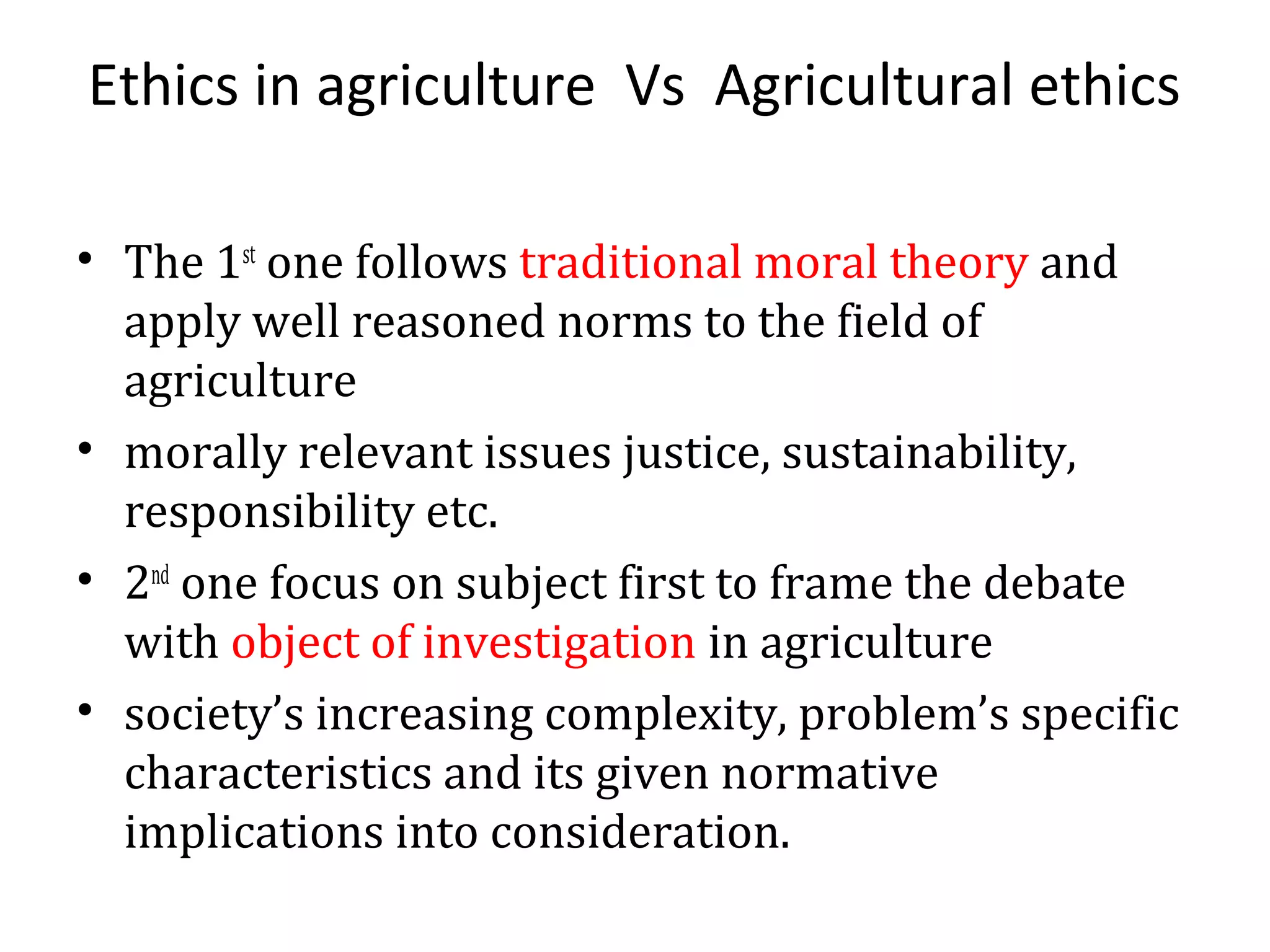 Agricultural Ethics | PPT