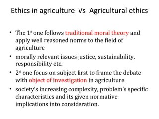 Agricultural Ethics | PPT