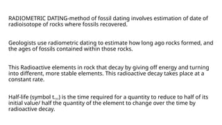 Dating the past stratigraphy,radiometric dating ,non radiometric dating ...