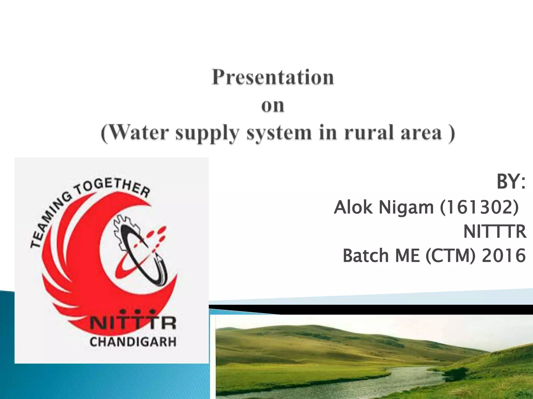 Presentation on water supply system and sources in rural area | PPTX