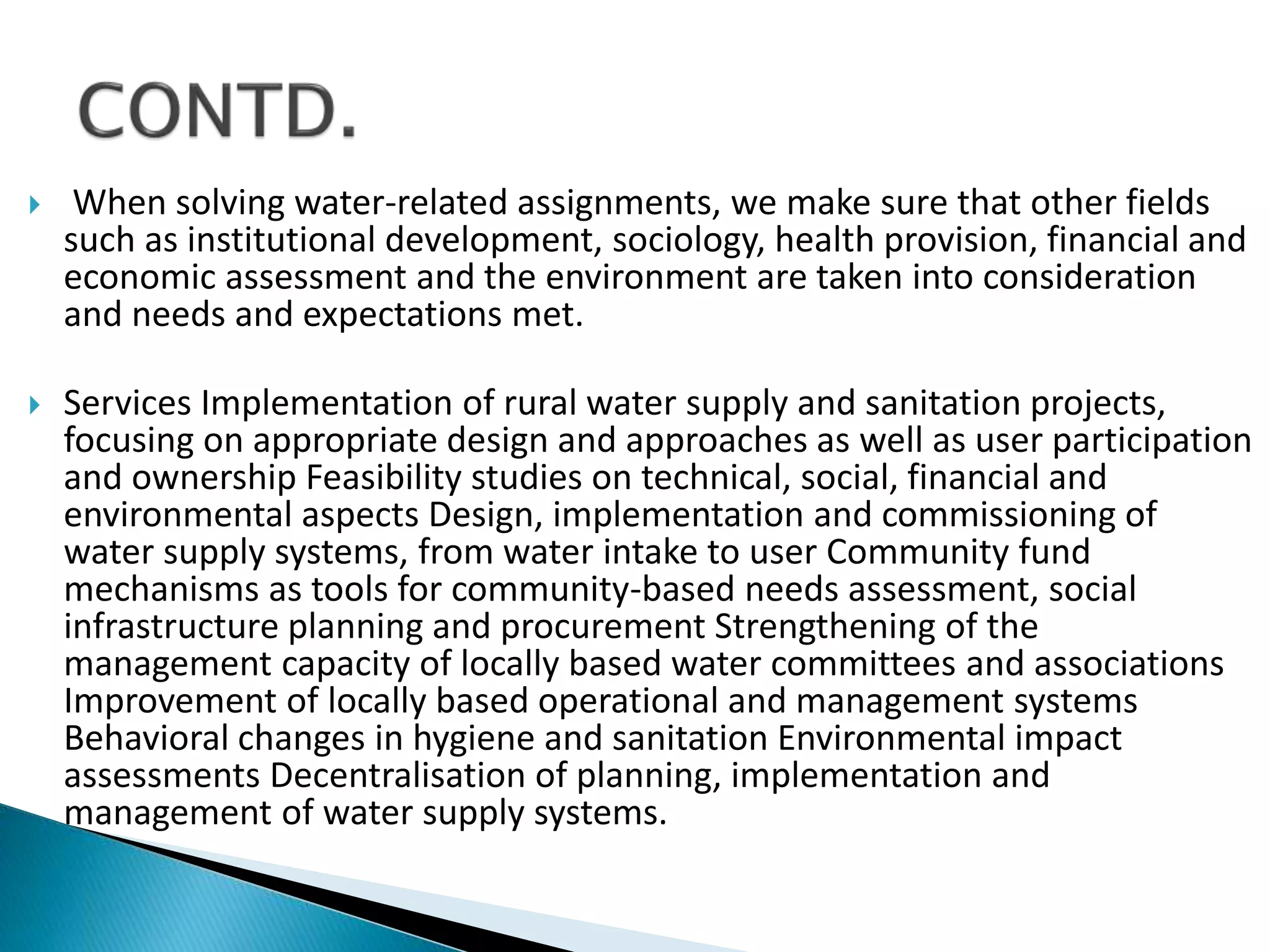 Presentation on water supply system and sources in rural area | PPTX