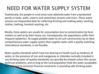 Presentation on water supply system and sources in rural area | PPTX