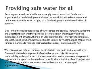 Presentation on water supply system and sources in rural area | PPTX