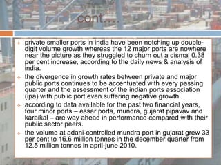 Presentation on Private ports of India | PPTX