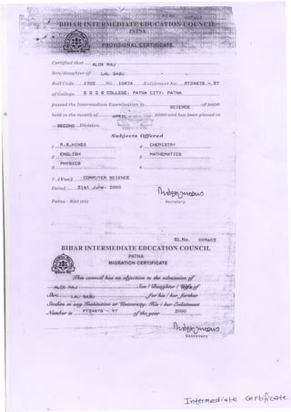 Alokraj Certificates | PDF