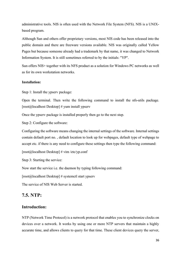 Redhat Linux server administration industrial training report. | PDF