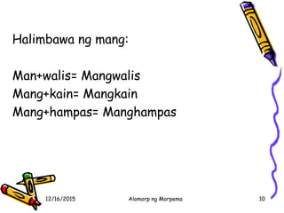 Alomorp ng morpema requirements by Maribeth Lactaotao | PPTX