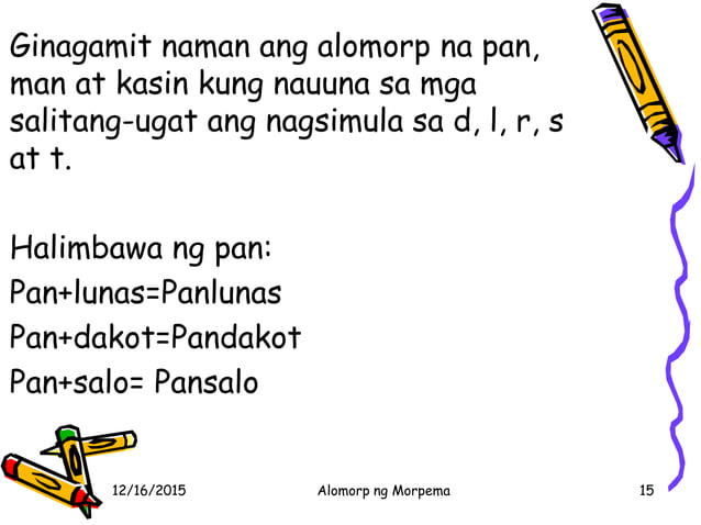 Alomorp ng morpema requirements by Maribeth Lactaotao | PPTX