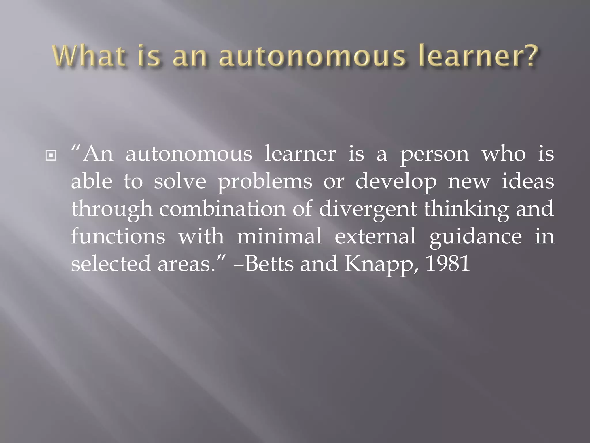 Alondra ponce why i feel i can be an autonomous learner | PPT