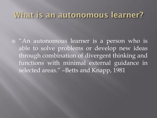 Alondra ponce why i feel i can be an autonomous learner | PPT