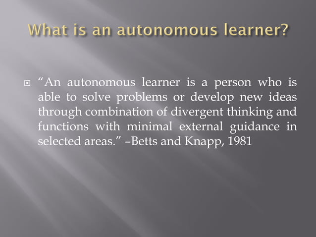 Alondra ponce why i feel i can be an autonomous learner | PPT