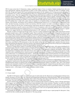 A longitudinal multidimensional analysis of EAP writing Determining EAP ...