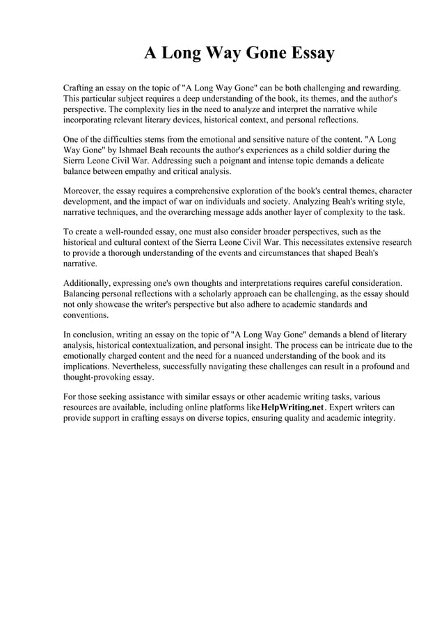 A Long Way Gone Essay.pdf