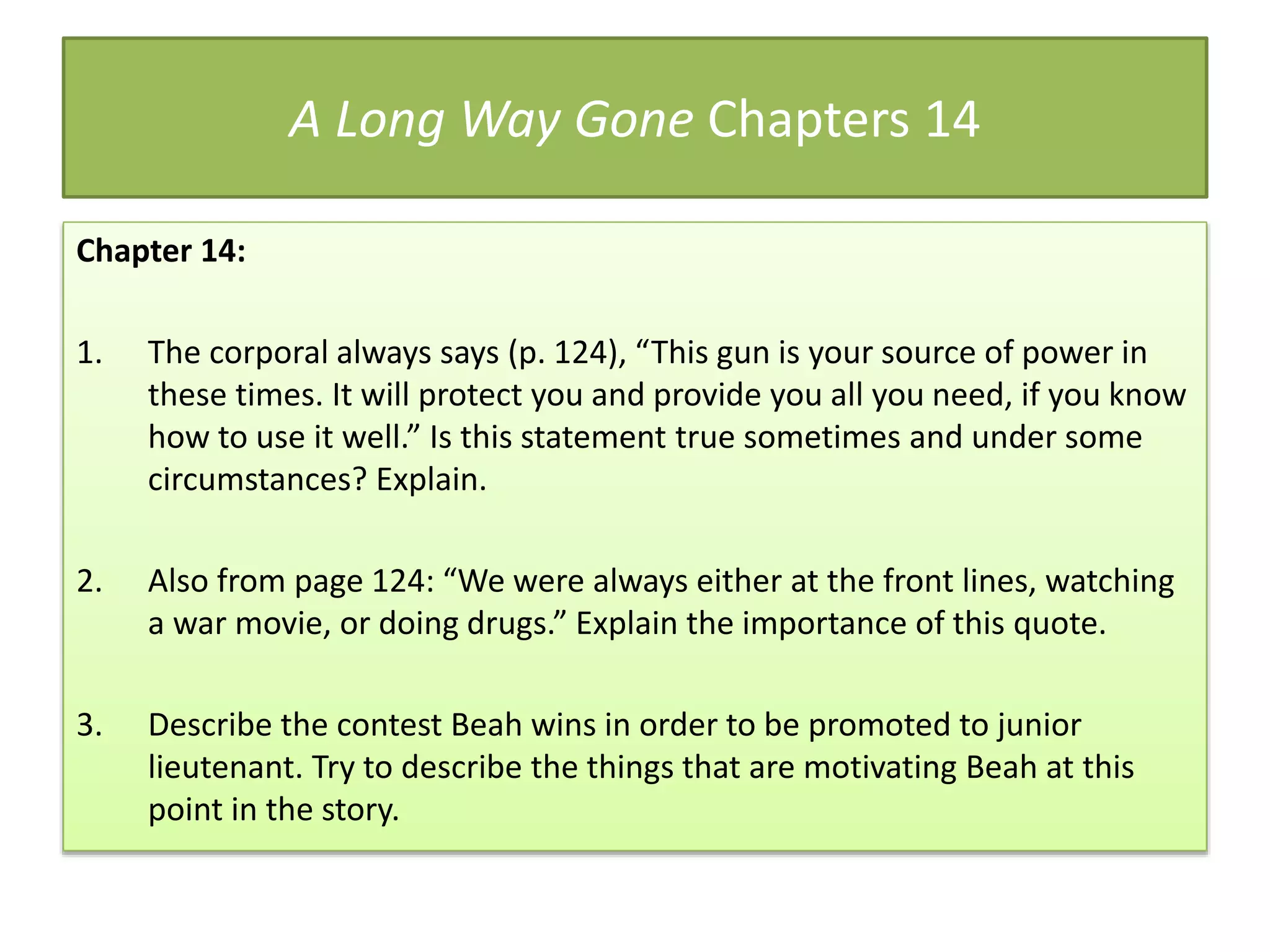 A long way_gone_unit_power_point_slides | PPTX | Poetry | Books and ...