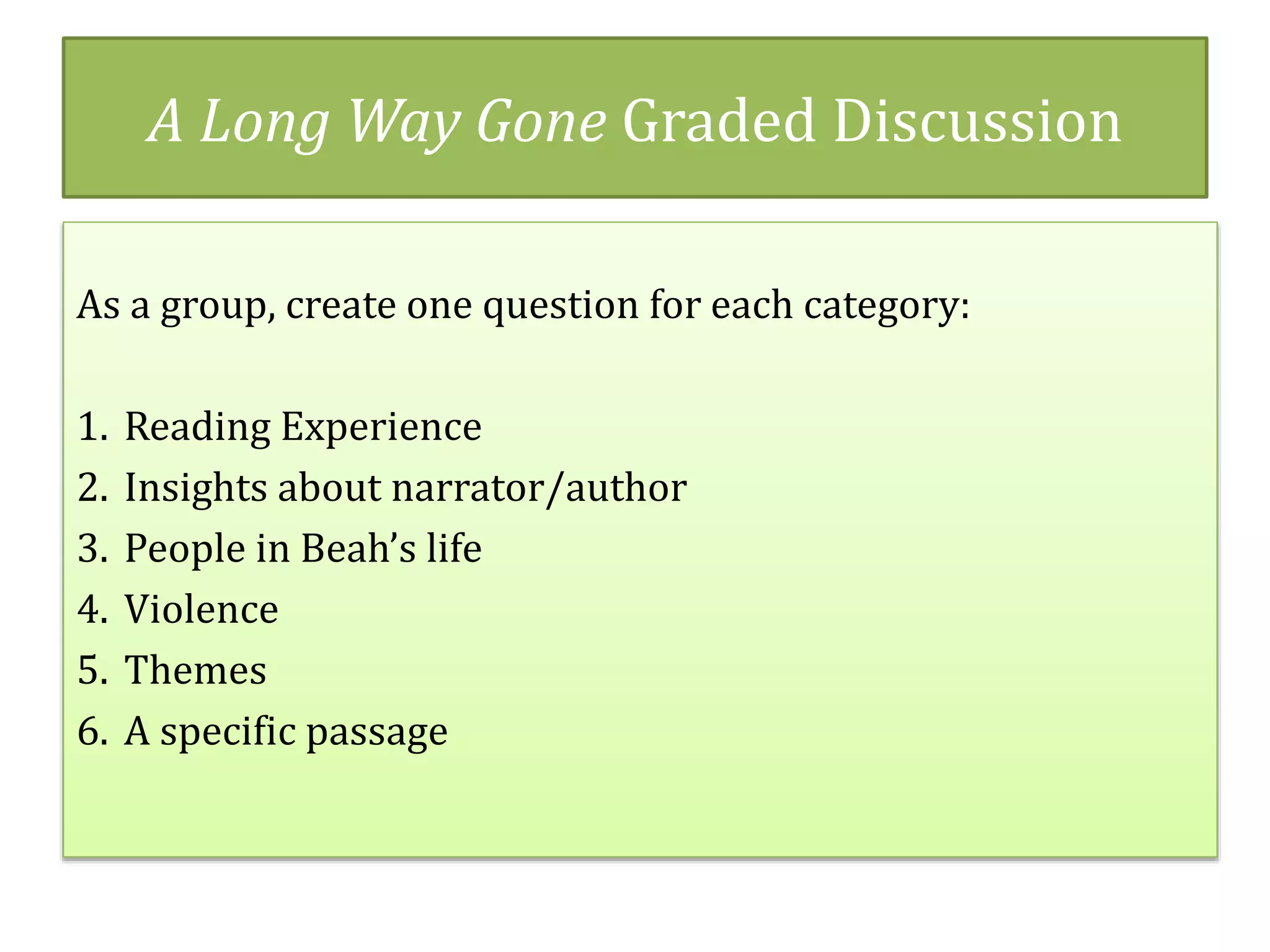 A long way_gone_unit_power_point_slides | PPTX