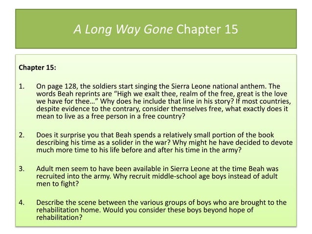 A long way_gone_unit_power_point_slides | PPTX | Poetry | Books and ...