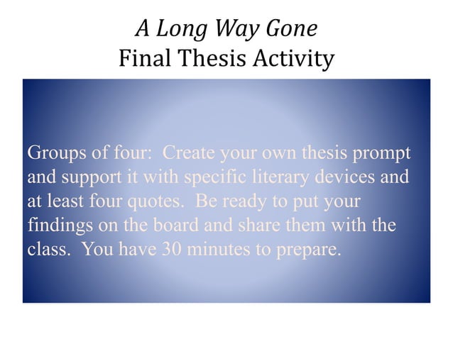 A long way_gone_unit_power_point_slides | PPTX | Poetry | Books and ...