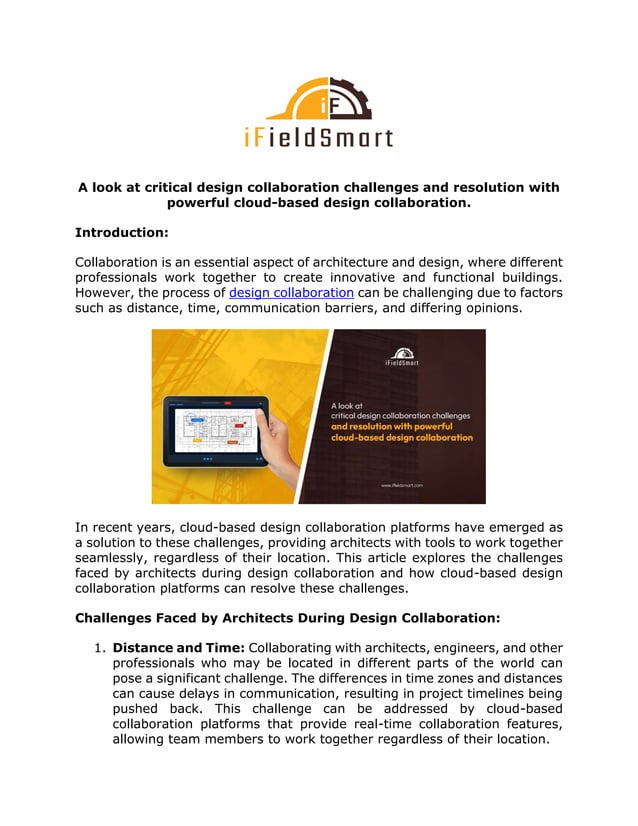 A look at critical design collaboration challenges and resolution with ...