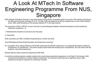 A look at_m_tech_in_software_engineering_programme_