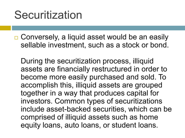 A Look at Securitization | PPT