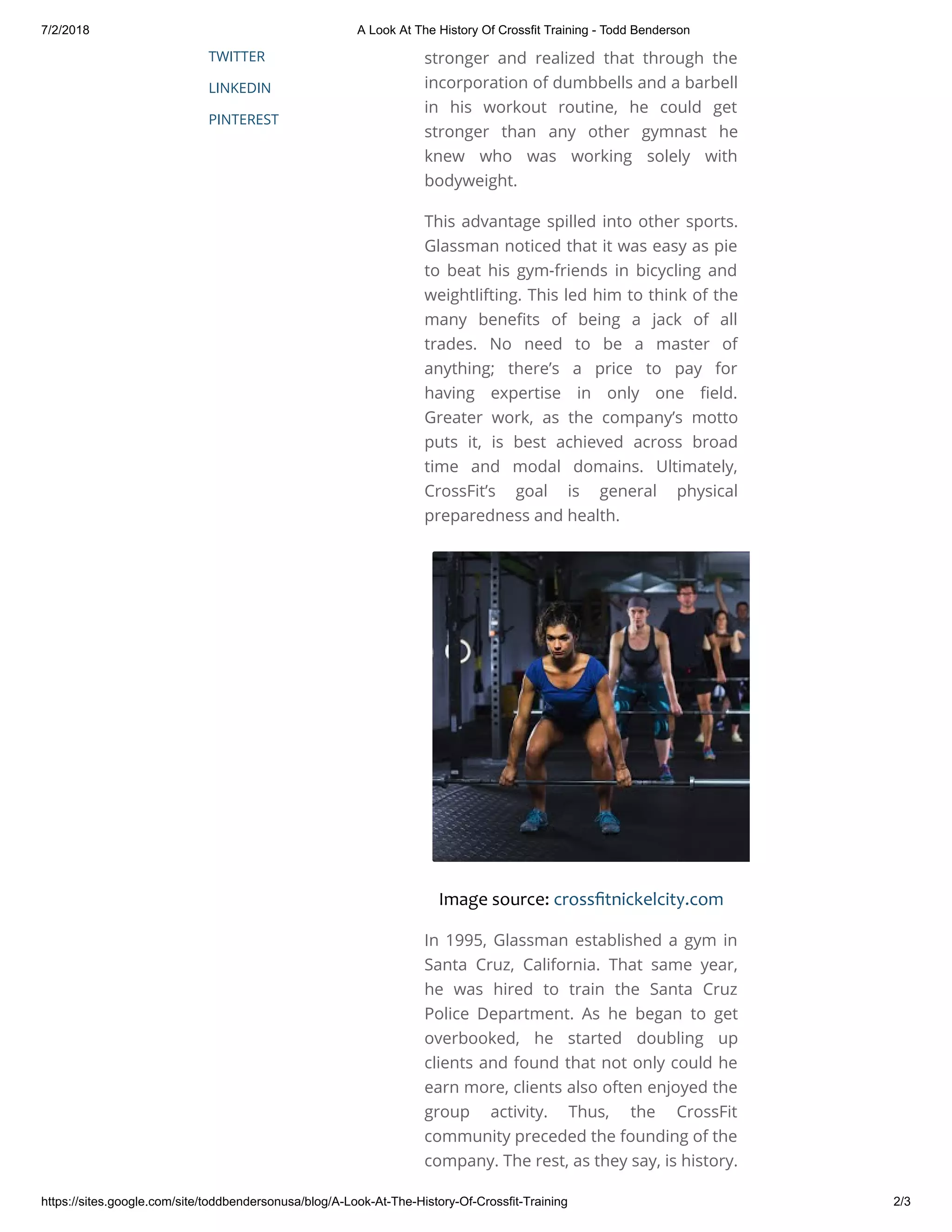 A look at the history of crossfit training | PDF