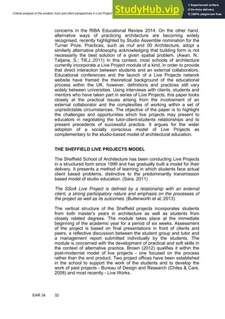 A Look At The Sheffield Live Project Model | PDF | Educational Assessment | Education