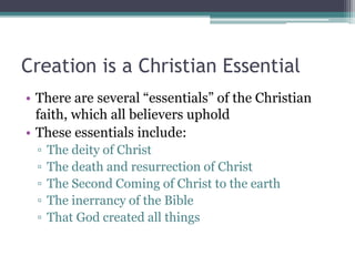 A look at the three main creation models | PPTX | Christianity ...