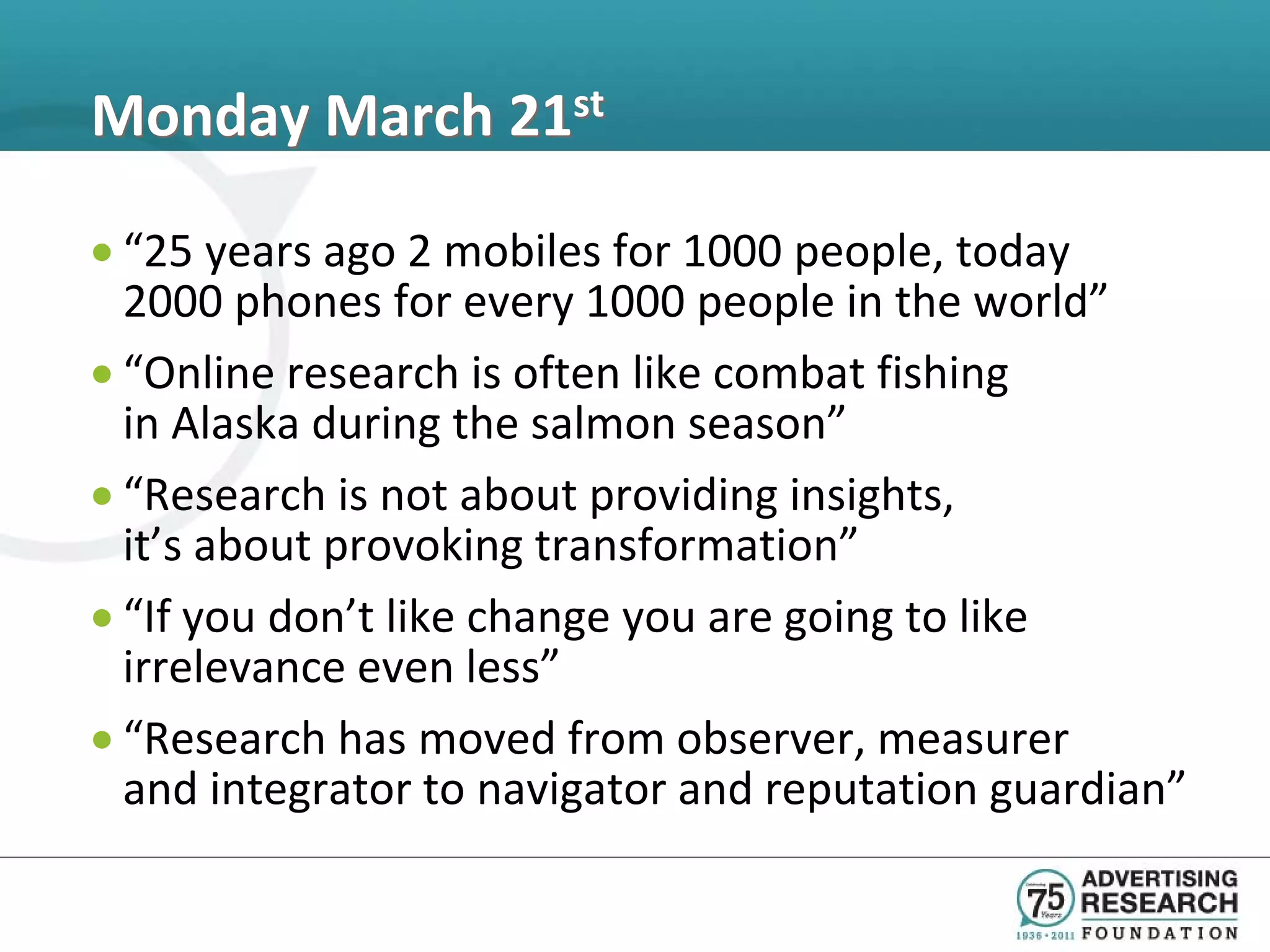 Advertising Research Foundation 2011 Annual Convention Recap | PDF