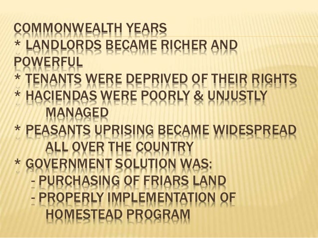 A looked back to the history of Land Reform in the Philippines