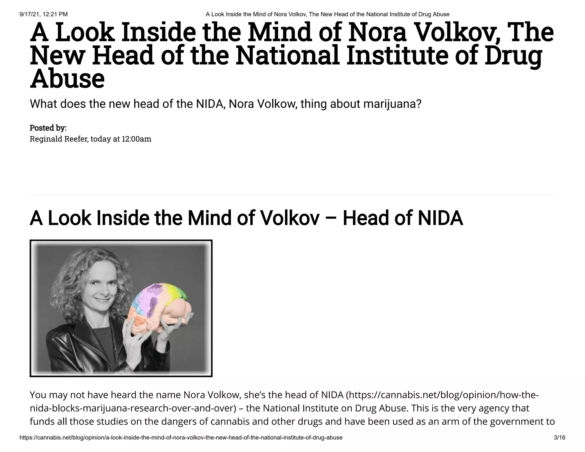 Who is Nora Volkov, the New Head of the NIDA? | PPT