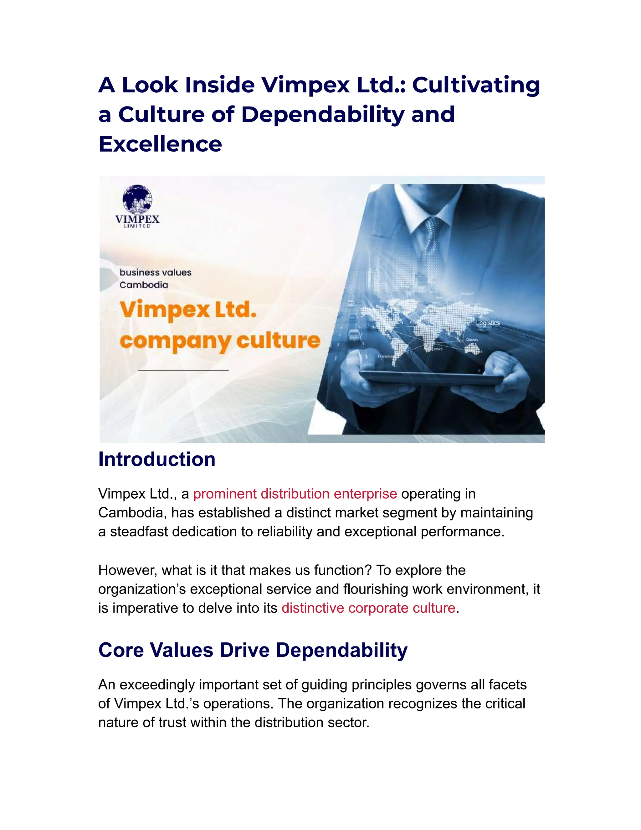 A Look Inside Vimpex Ltd.: Cultivating a Culture of Dependability and ...