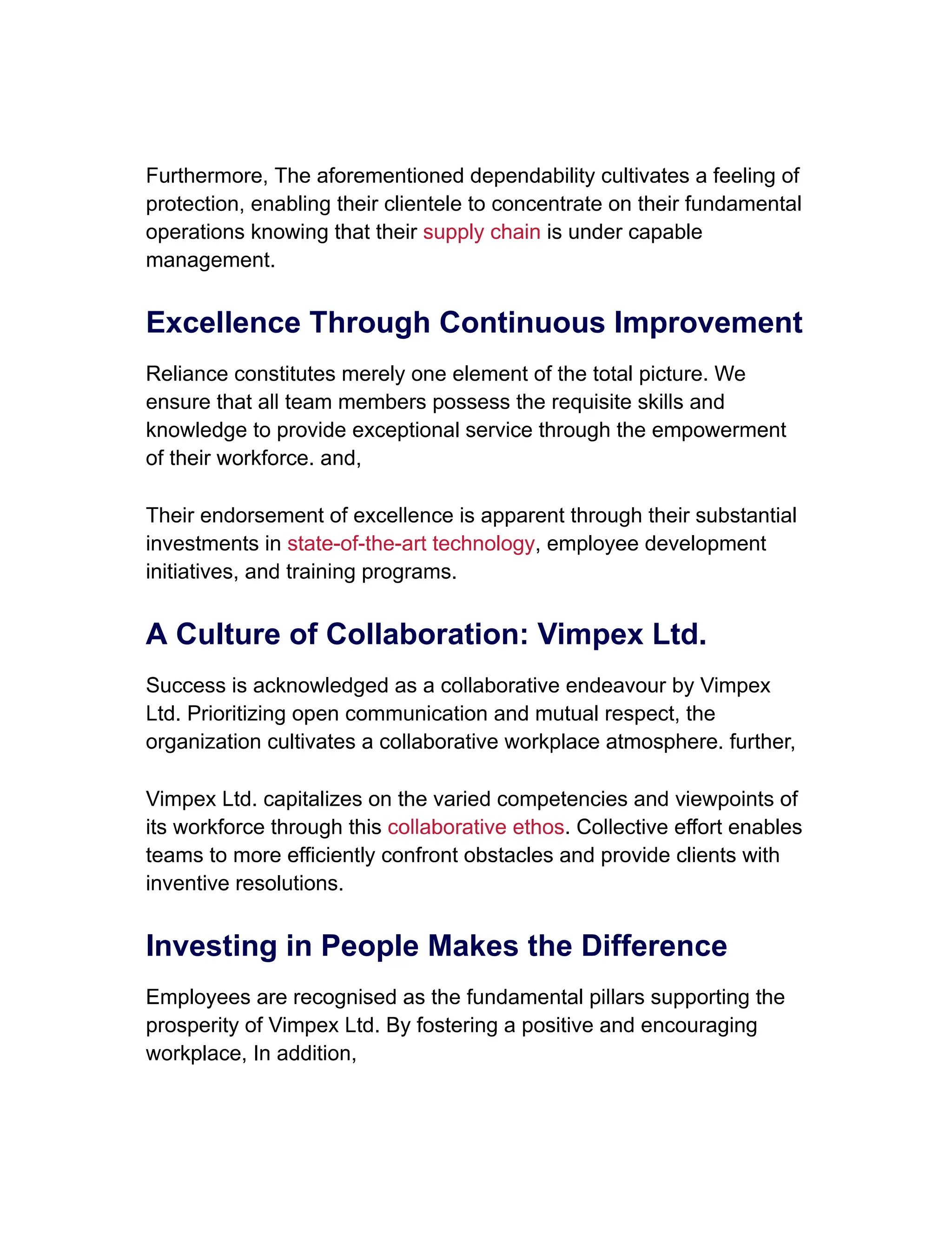 A Look Inside Vimpex Ltd.: Cultivating a Culture of Dependability and ...