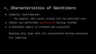 A look into the sanitizer family (ASAN & UBSAN) by Akul Pillai | PDF