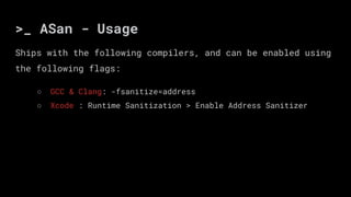 A look into the sanitizer family (ASAN & UBSAN) by Akul Pillai | PDF
