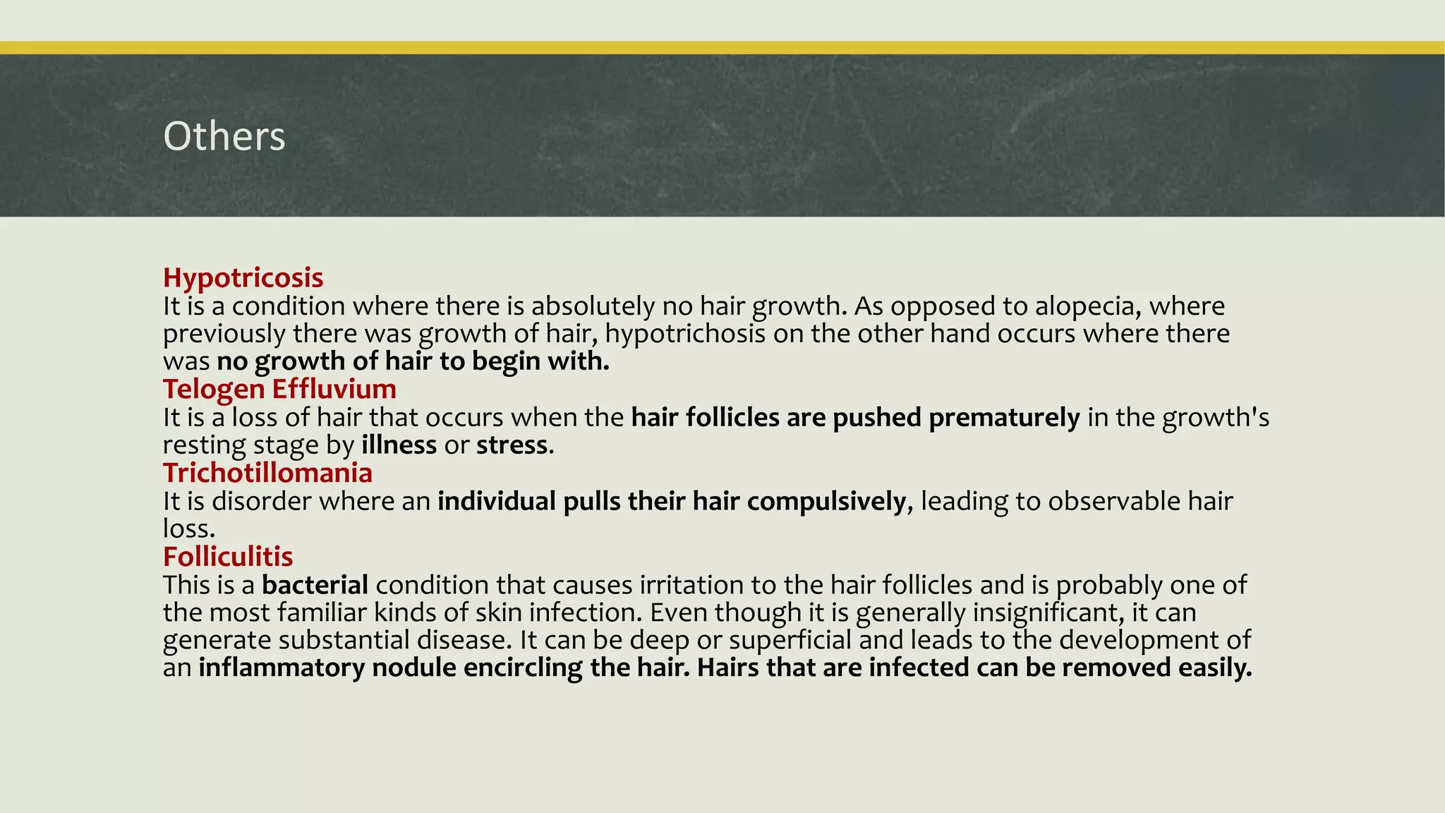 Alopecia - Types and causes | PPTX