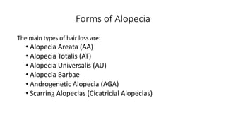 AlopeciaPresentation on Alopecia, dermatology .pptx